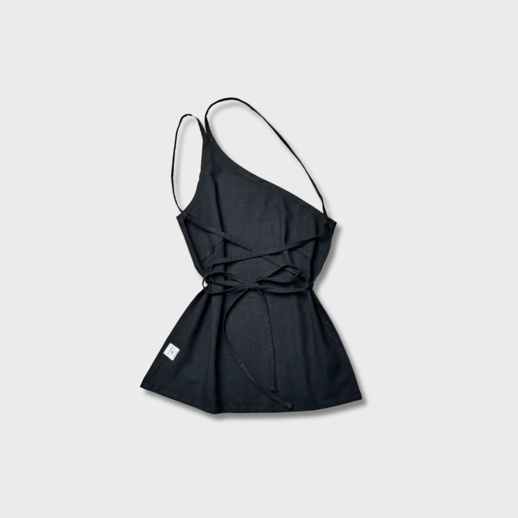 Leisure Linen Backless One Shoulder Tie-Back Top | Shopee Philippines