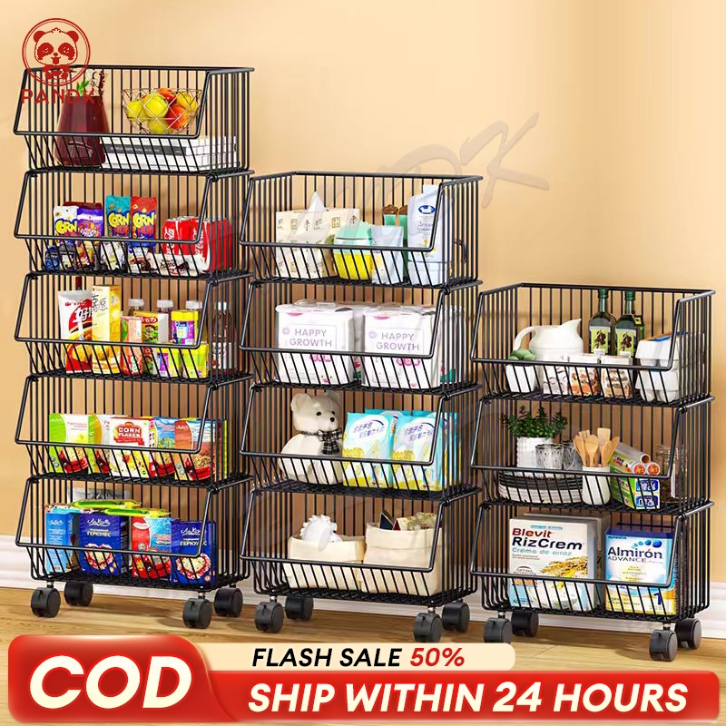 3/4/5 Tier Trolley Cart Organizer Pantry Rack Kitchen Organizer Storage ...