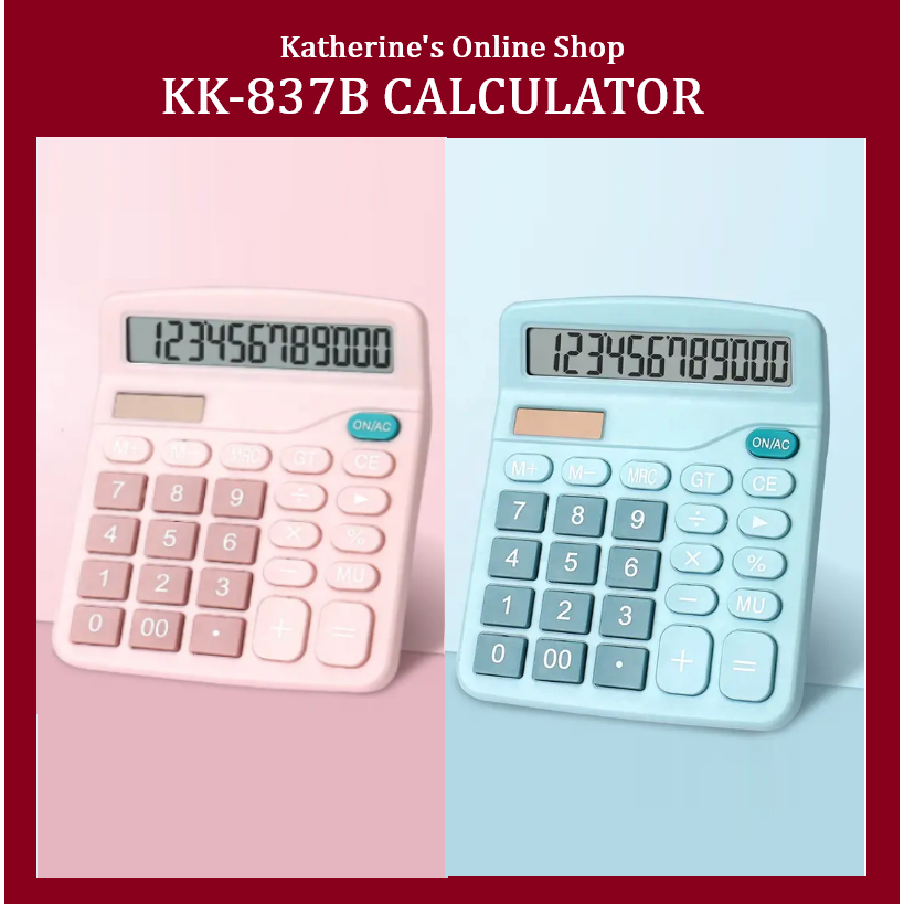 KK-837B Calculator Dual Power Supply Large Display Screen 12BIT ...