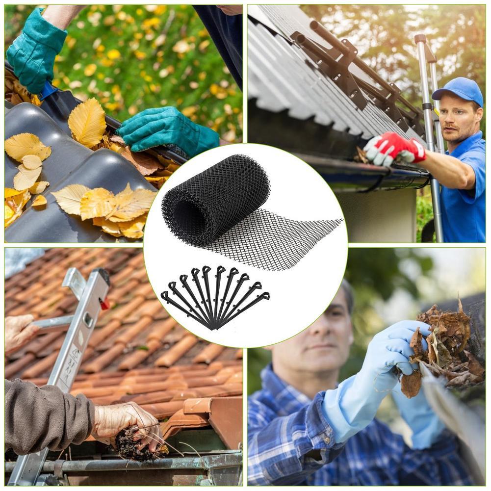 Plastic Gutter Guard Mesh, Leaf Protection Mesh Gutter Guards Roll Leaf ...