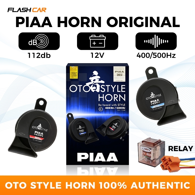PIAA Horn Original OTO Style Horn 12V/112dB 400Hz/500Hz Universal Motorcycle Horn Parts ...
