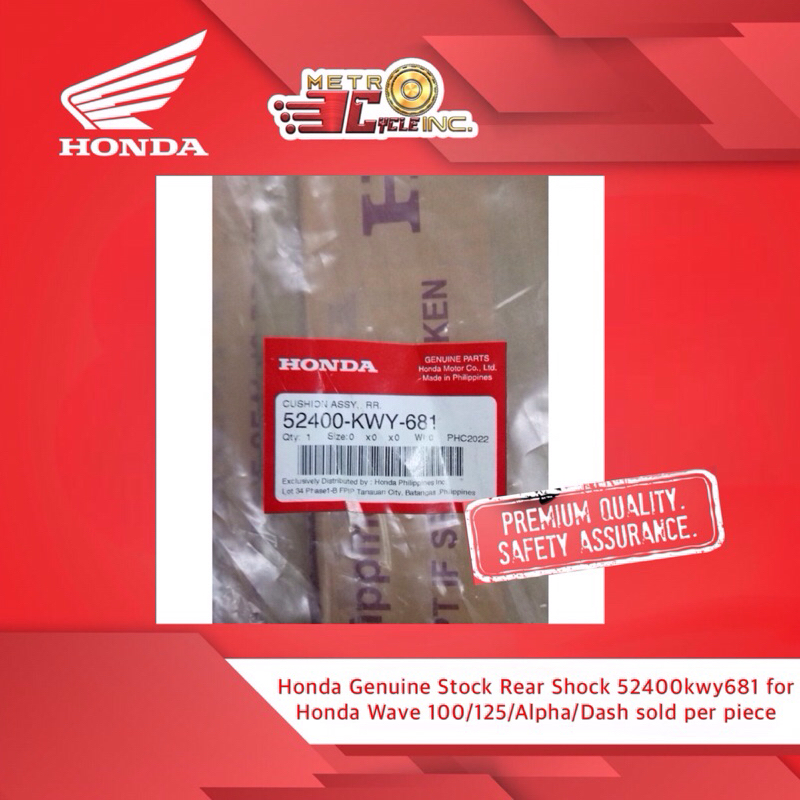 Honda Genuine Stock Rear Shock 52400kwy681 for Honda Wave 100/125/Alpha ...