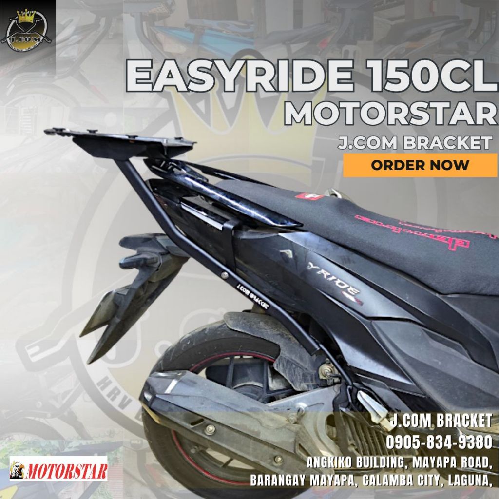 MOTORSTAR EASYRIDE 150CL J.COM HEAVY DUTY HRV TOP BOX BRACKET AND CRASH ...