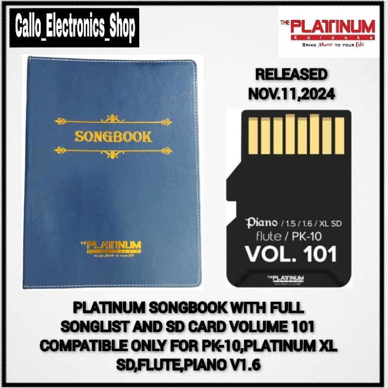 PLATINUM SD CARD VOLUME 101 WITH SONGBOOK AND FULL SONGLIST FOR PIANO ...