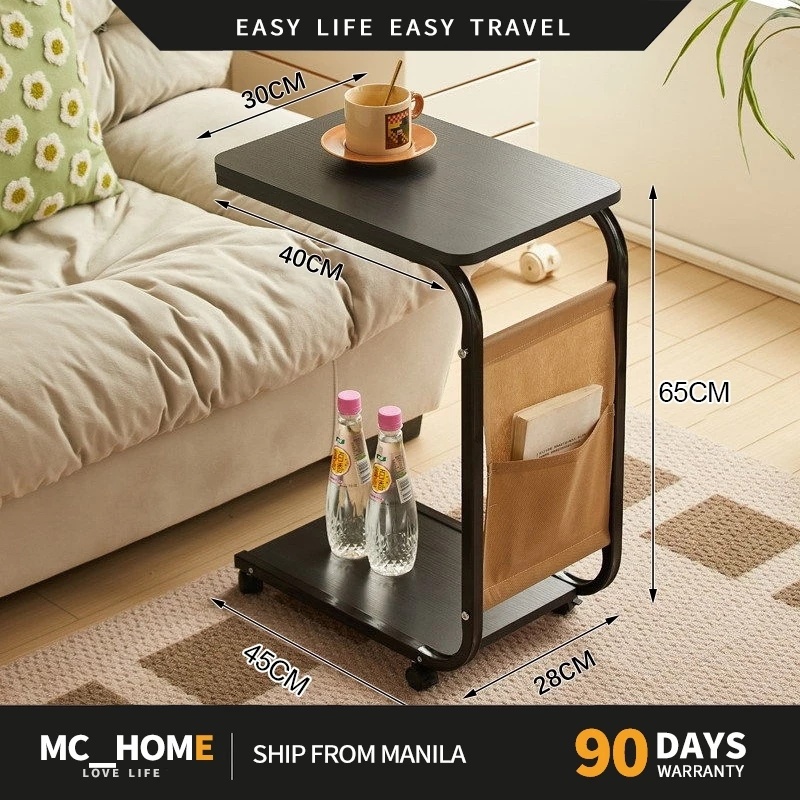 MC&HOME Movable Bedside Table Bedroom Side Table Small Cabinet Table ...