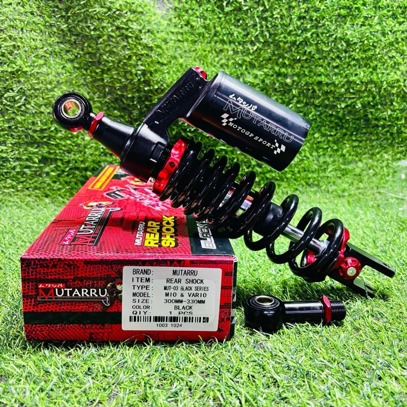 MUTTARU REAR SHOCK BLACK SERIES FOR MIO/CLICK 300MM-330MM BLACK ...