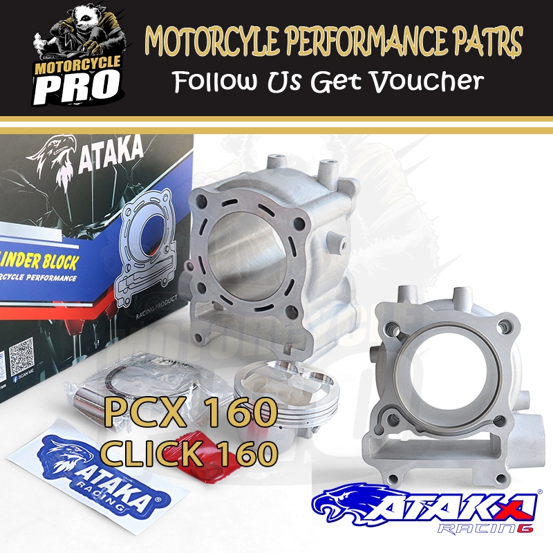 ATAKA Ceramics Cylinder Block Set For PCX 160/CLICK 160 /ADV 160 62MM ...