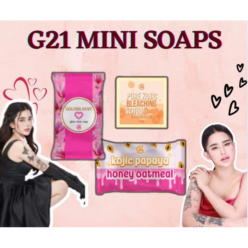 G21 Mini Soaps (Duo Soap, Golden Dust Soap, Pure Kojic Bleaching Soap ...