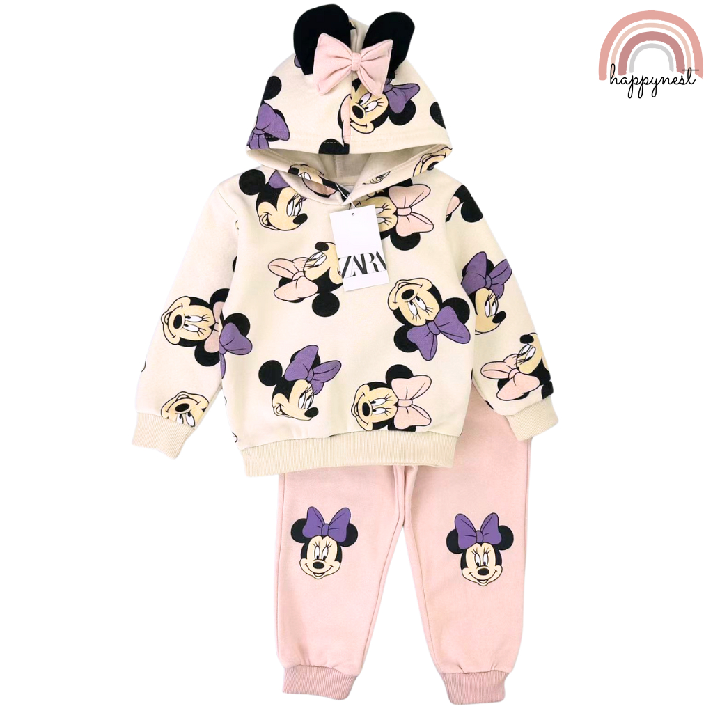 Happynest Disney HM Minnie Mouse Hoodie OOTD Tracksuit Terno for Kids 3 ...