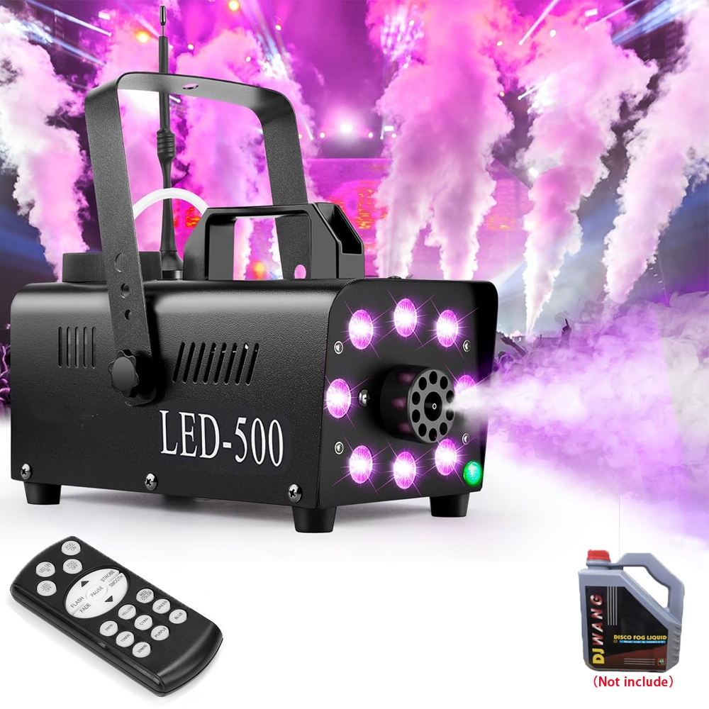 Smoke Machine for Party RGB Stage Light Disco Lights 500W LED Fog ...