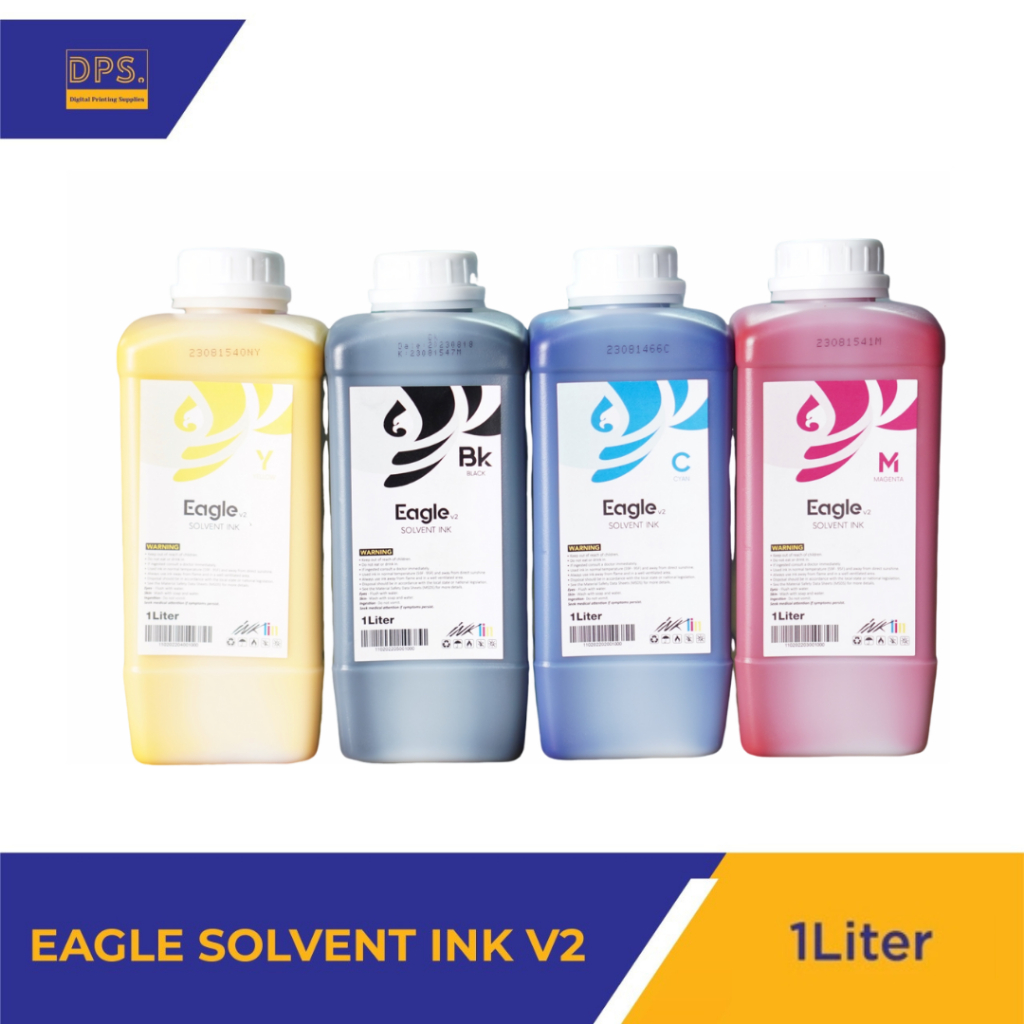 DPS Eagle Solvent Ink CMYK 1 Liter l Compatible for Solvent printers 14 ...