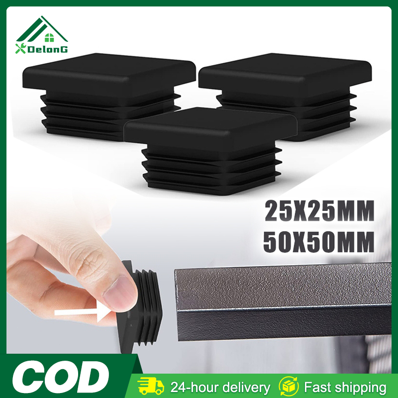 50Pcs Square Chair Leg Caps Plastic Square Tube Rectangular Tube Square Rubber Footin | Shopee ...