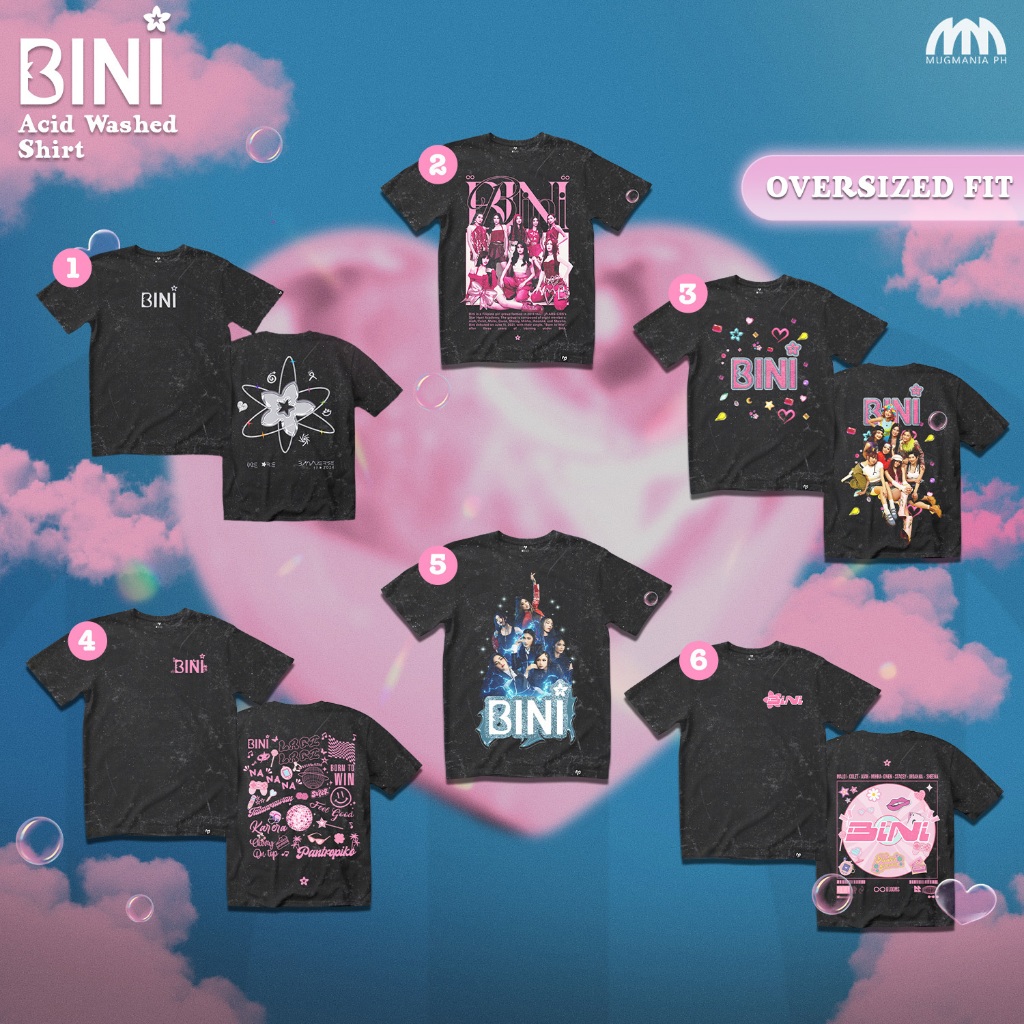 BINI T-shirt Mugmania - Acid Washed Oversized Shirt - BINIVerse Merch ...