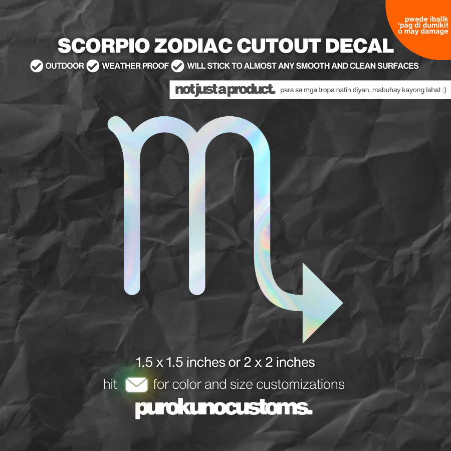 SCORPIO ZODIAC SIGN CUTOUT DECAL STICKER | Shopee Philippines