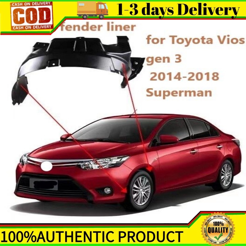 fender liner for Toyota Vios Third Generation gen 3 2014 2015 2016 2017 ...