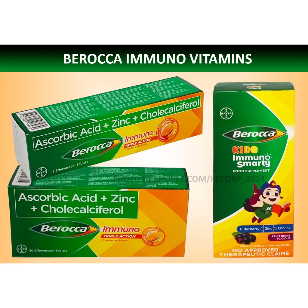 Berocca Immuno Triple Action & Kids Smarty Vitamins_kc241207 | Shopee ...