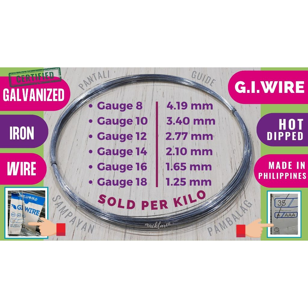 GI Wire Galvanized Iron Wire Sold per KILO Alambre Hot Dipped Made in ...
