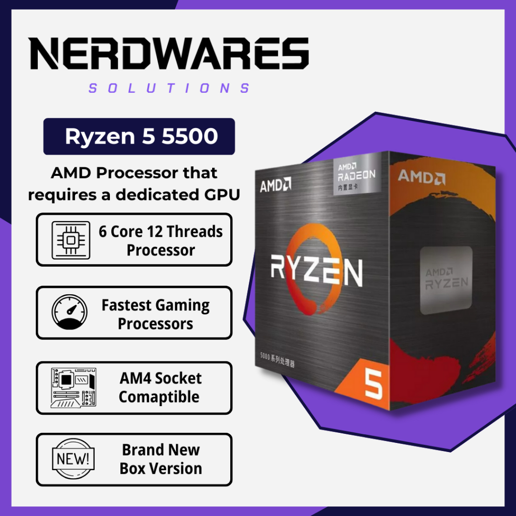 AMD Ryzen 5 5500 6 Cores 12 Threads AM4 CPU Socket Gaming Desktop Processor | Shopee Philippines
