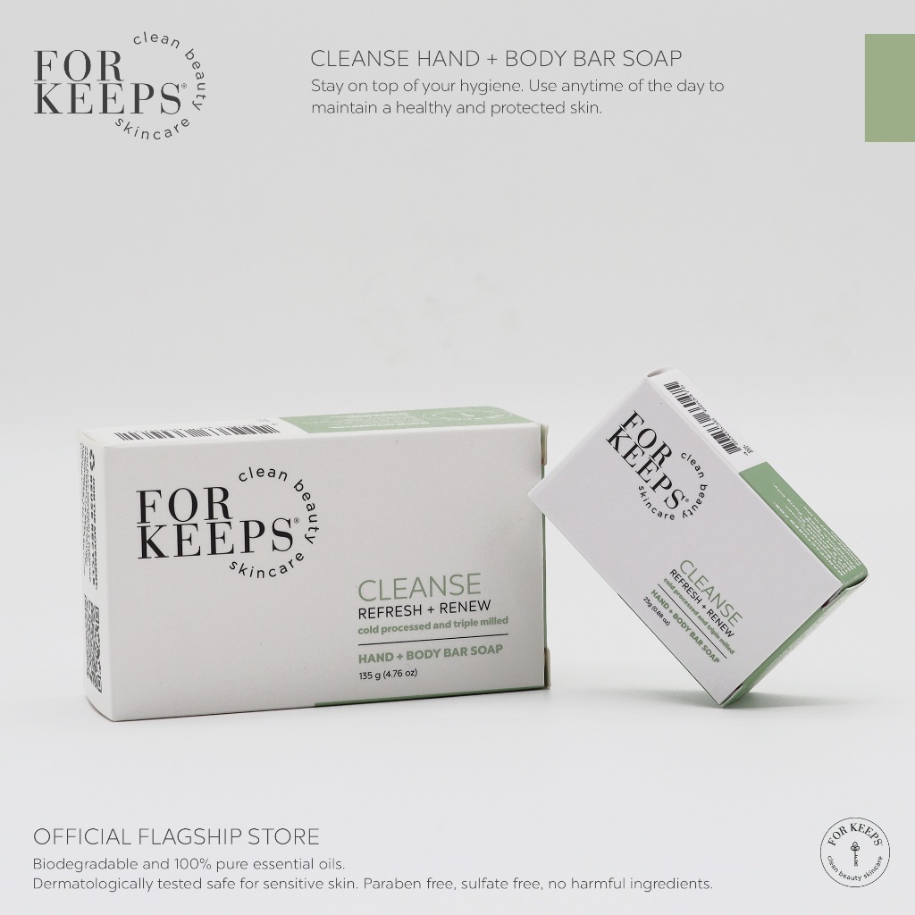 For Keeps Clean Beauty CLEANSE Hand + Body Bar Soap | Shopee Philippines