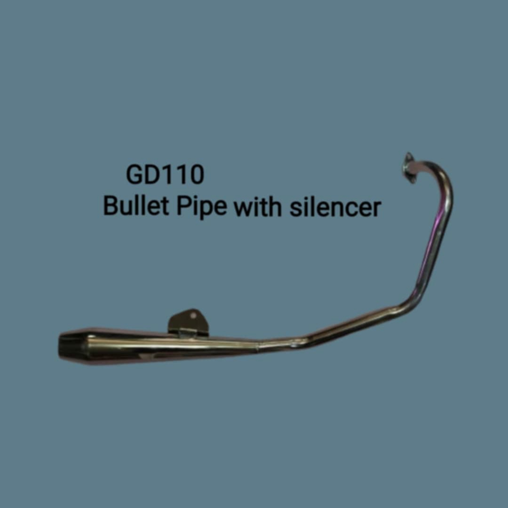 SUZUKI GD110 BULLET PIPE - Stainless - Muffler (Double Tube Elbow)(with ...