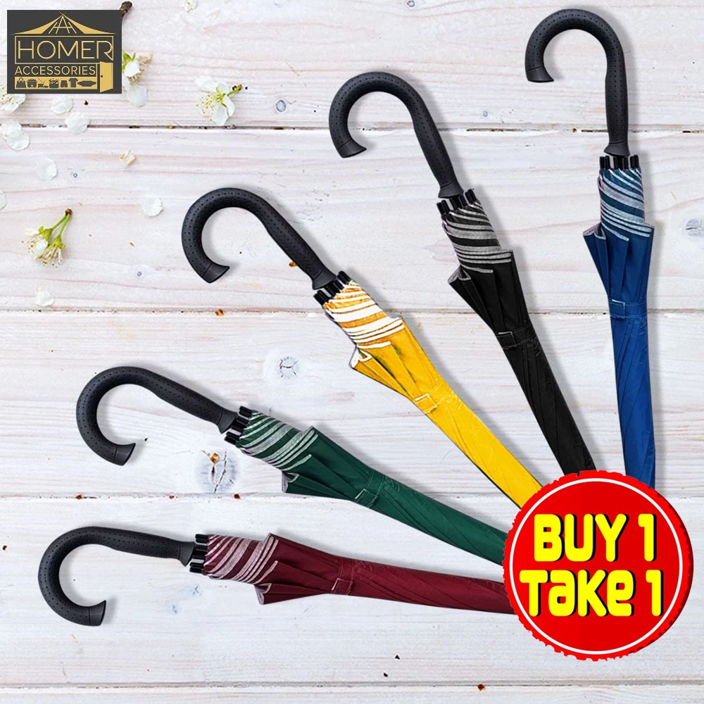 Homer Buy1 Take1 Manual Long Curved Handle Umbrella Straight Pole ...