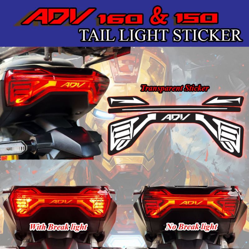 Transparent Decals For Honda ADV 150 AND ADV 160Design For Tail light ...