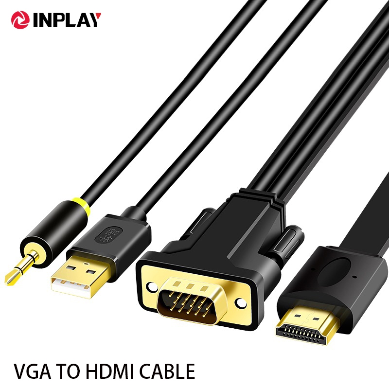 VGA To HDMI Cable With Audio Transmission 4K/60HZ High-Definition ...