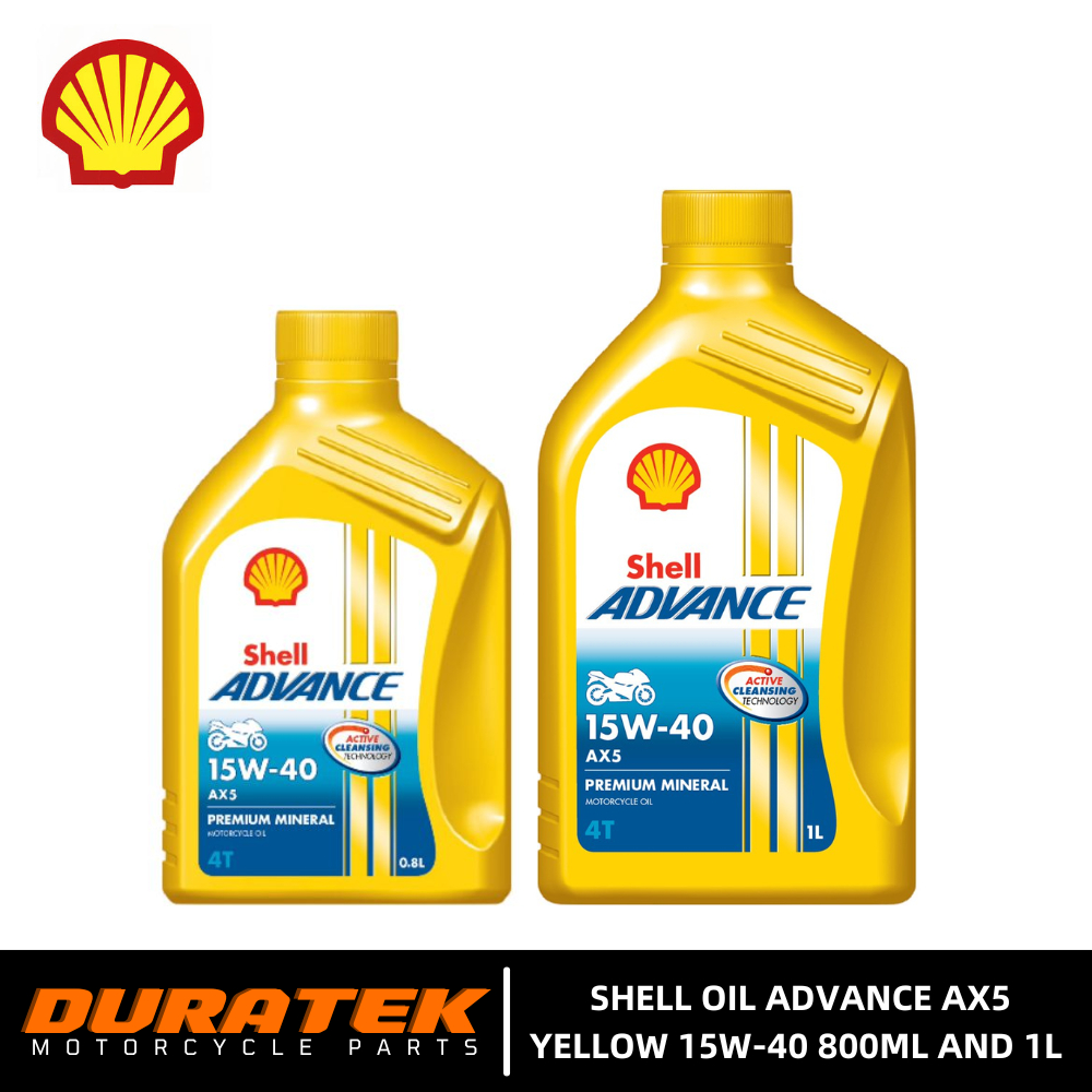 Shell Oil Advance AX5 Yellow 15W-40 800ml and 1L | Shopee Philippines