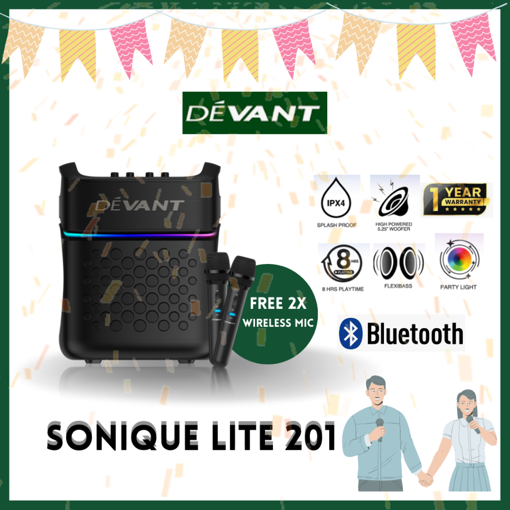 DEVANT Sonique Lite 201 Portable Party Speaker w/ 5.25" Woofer ...