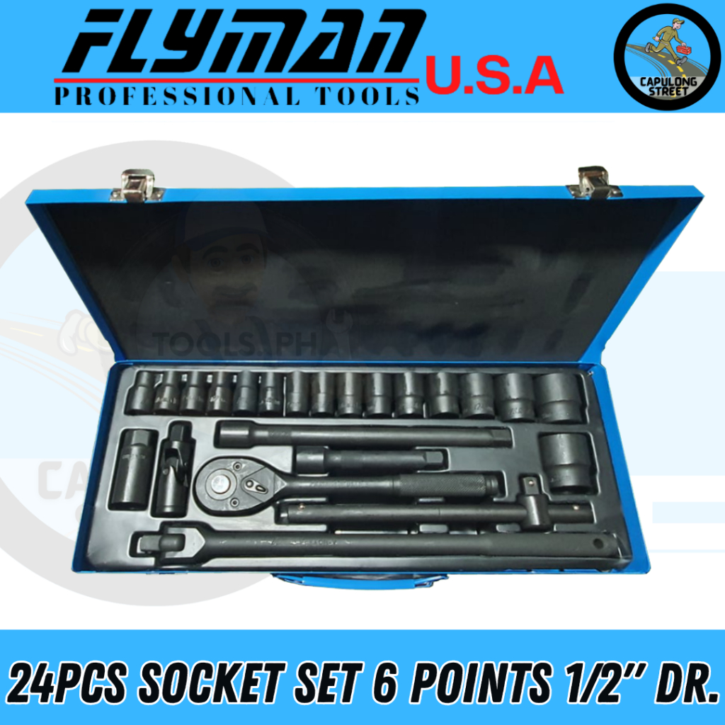 Capulong Flyman Socket Wrench Set Flyman 24pcs Socket Set 8-32mm 1/2 ...
