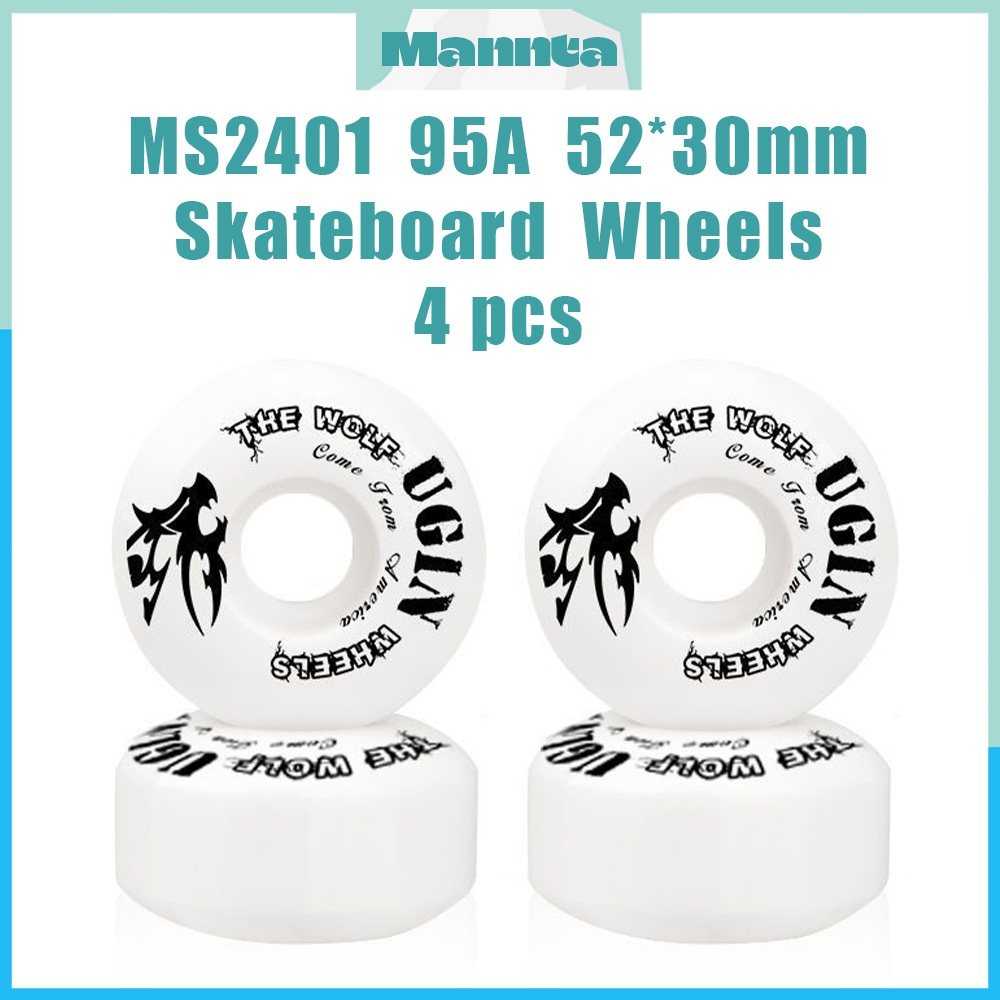 4Pcs/Kit Flat Skateboard Wheels Replacement 95A 52*30mm for Asphalt ...