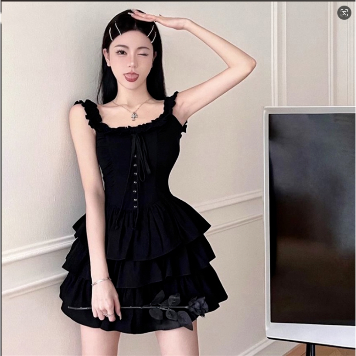 summer mini sexy formal dress for women cocktail fitted black puff ...