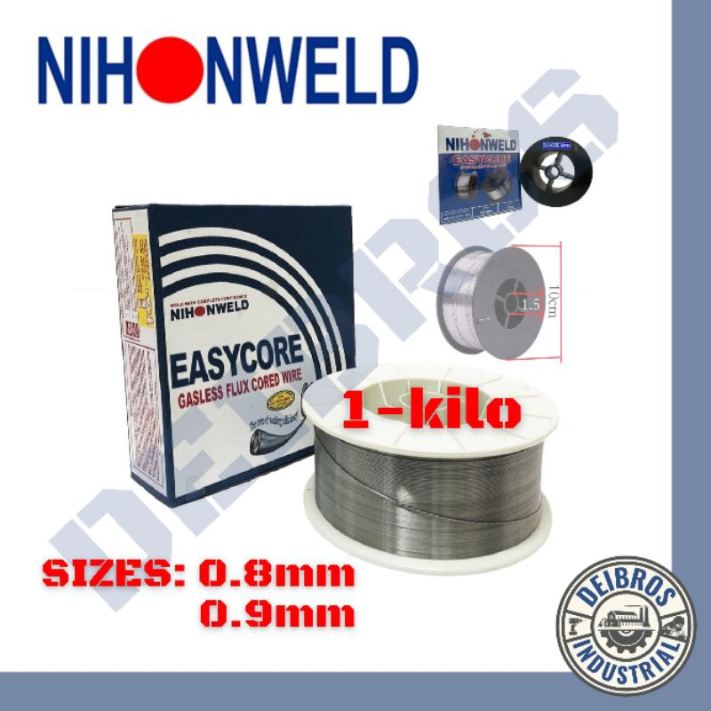 NIHONWELD EASYCORE 0.8 & 0.9mm Gasless Flux Cored MIG Wire - 1kg/spool | Shopee Philippines