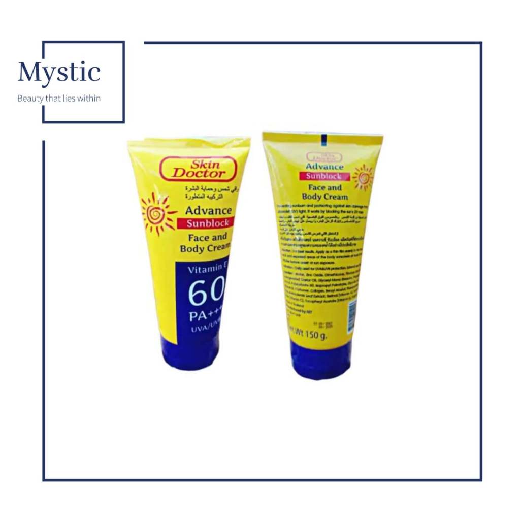 SKIN DR. ADVANCE SUNBLOCK FACE AND BODY CREAM SPF 60 150 ML | Shopee Philippines