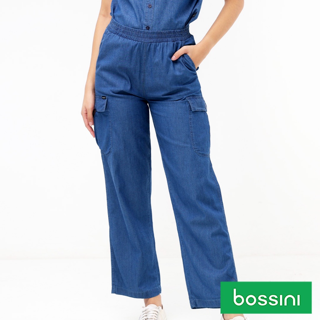 Bossini Ladies Denim Cargo Pants Chambray OLB11-0030 | Shopee Philippines