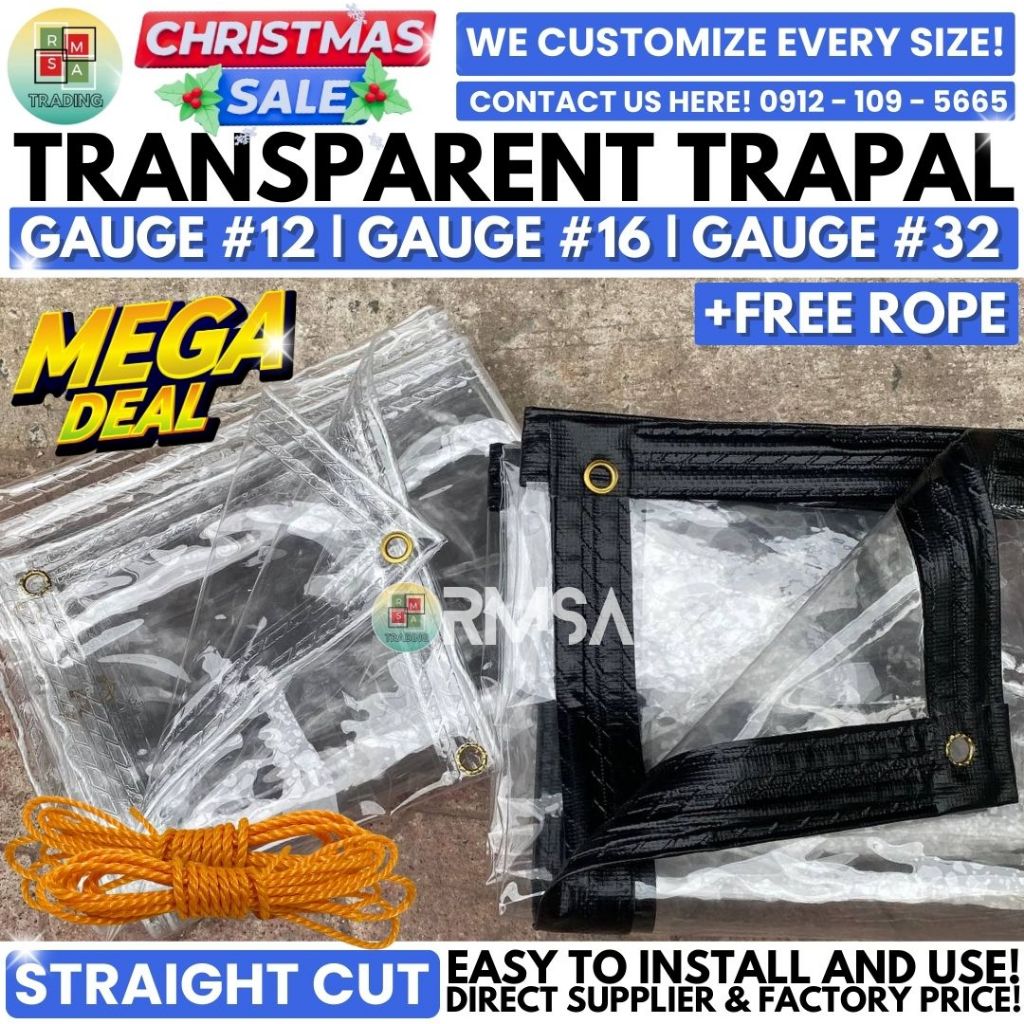 10x10ft TRANSPARENT CLEAR TRAPAL HIGH QUALITY 10x10 GAUGE #16 | GAUGE ...
