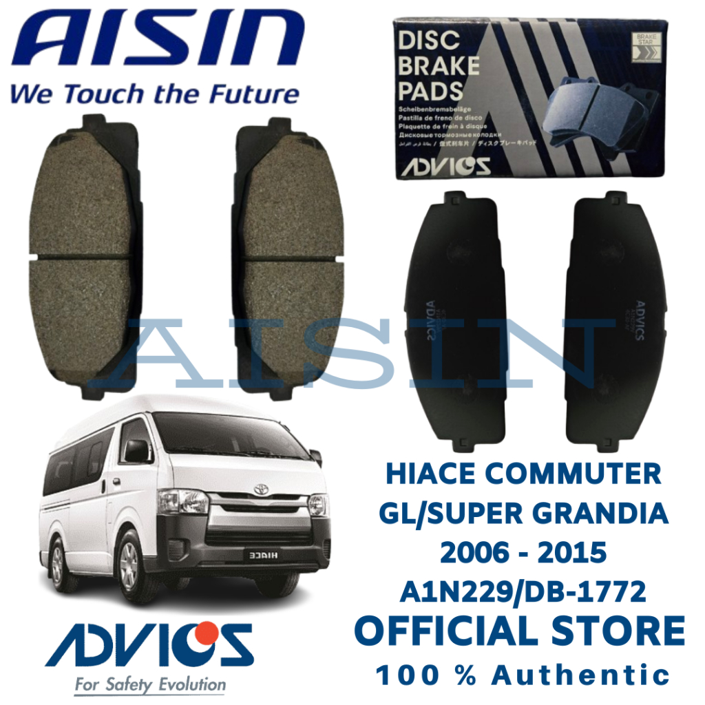 AISIN / ADVICS Brake Pad for Toyota HIACE COMMUTER GL/SUPER GRANDIA ...