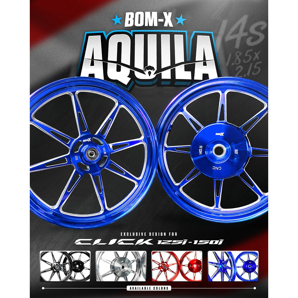 Bom Rangsit BomX Aquila Cnc Mags Click 125/150 14s 8 Spokes | Shopee ...