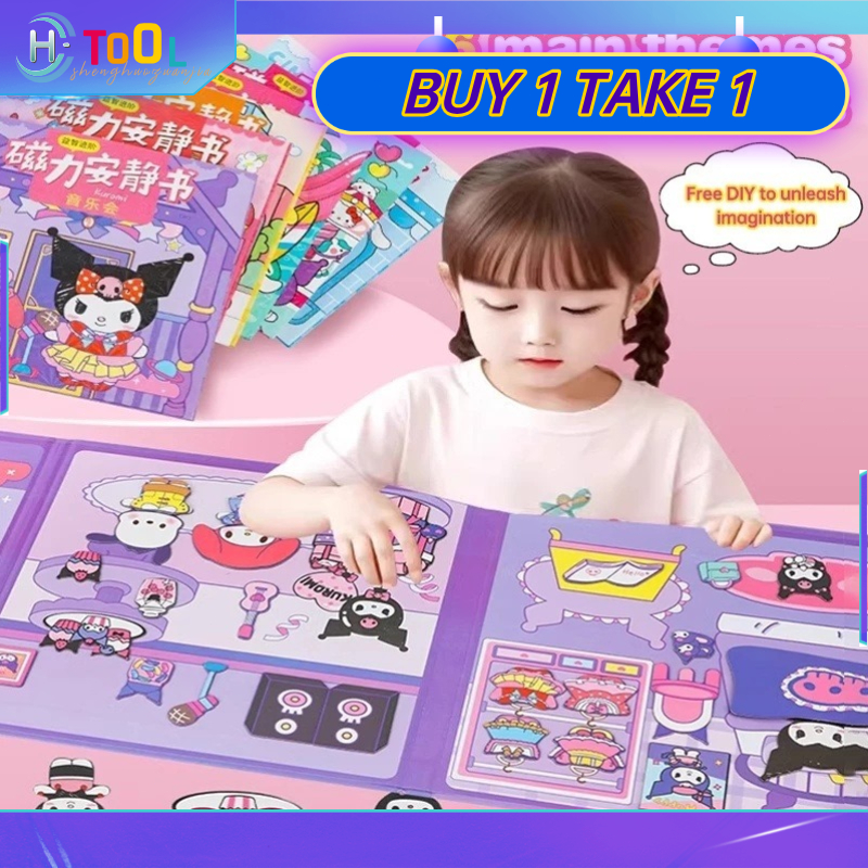 Magnetic Quiet Book DIY Educational Puzzle Sticker Book | Shopee ...