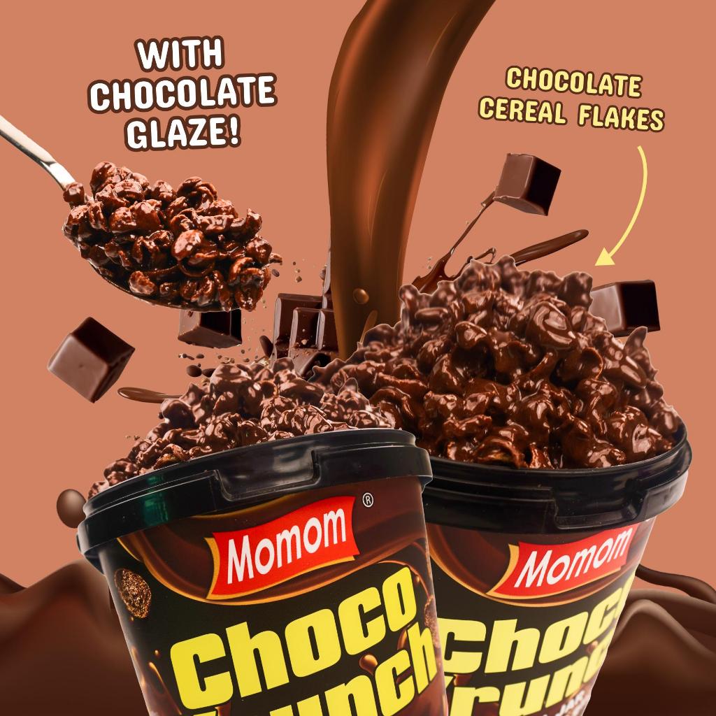 Momom Food Chocolate Krunch, Crunchy Cereal Snack with Chocolate Glazed ...
