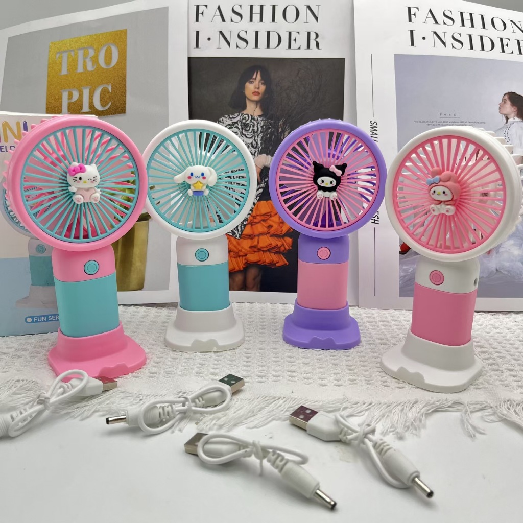 Sanrio Portable Handheld Mini Fan Kuromi Hello Kitty Melody Phone Stand ...