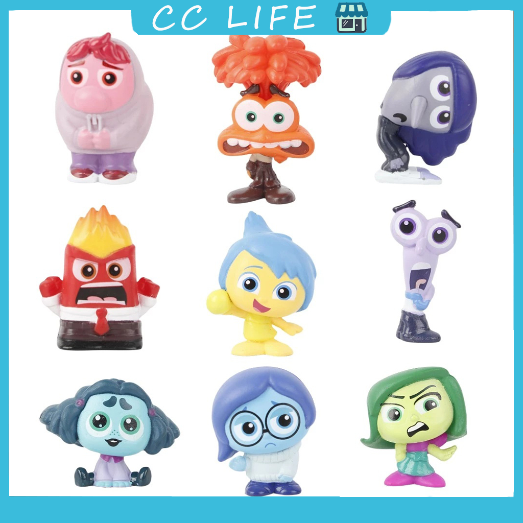 9Pcs Inside Out 2 Toy for Kids Anime Action Figures Toy Movie Model ...