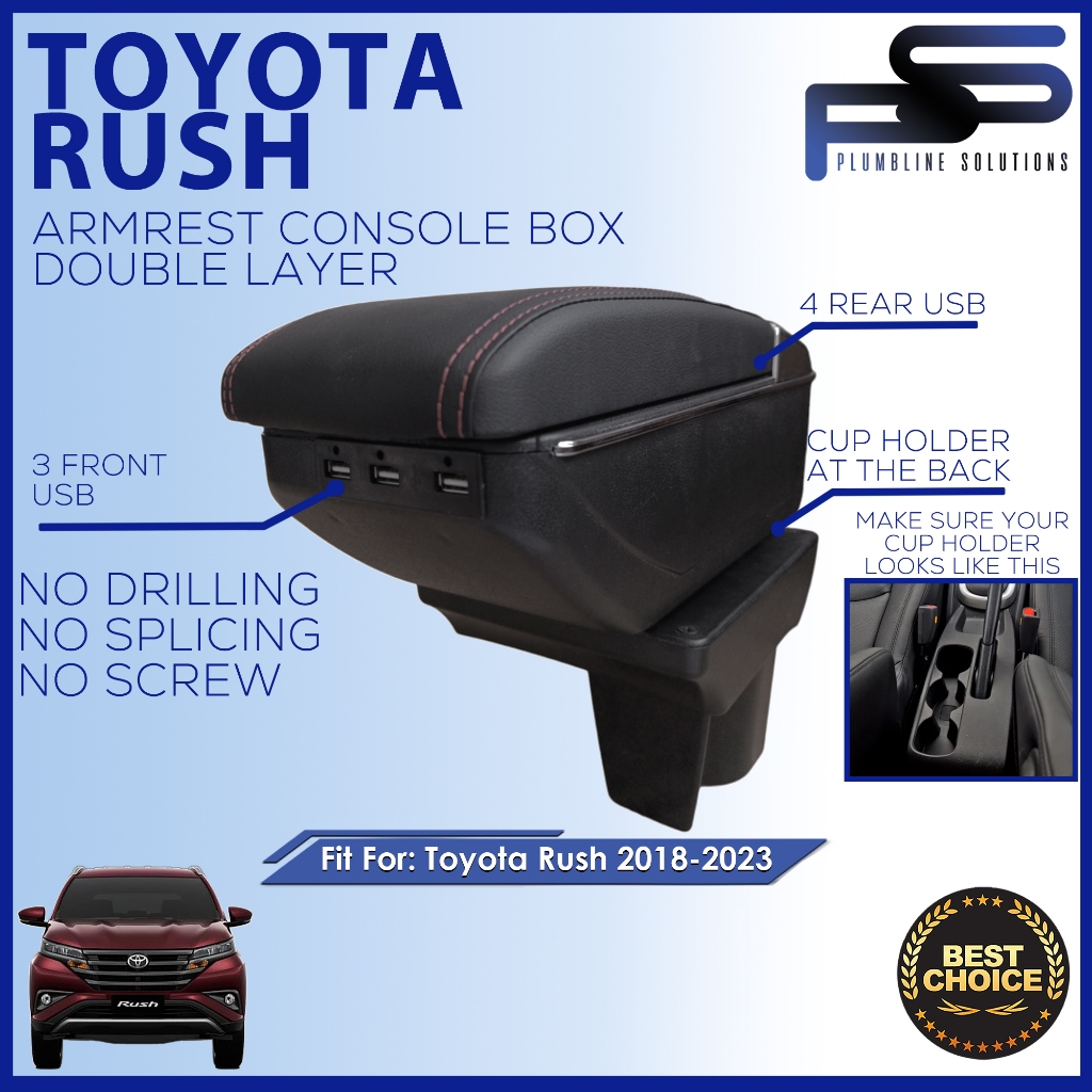 Toyota Rush 2018 - Onwards OEM Premium Armrest Double Layer Console Box ...