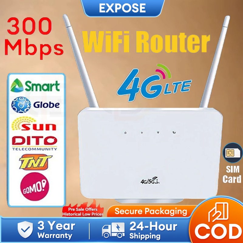 EXPOSE 300Mbps Router 4G LTE Modified Router Modem Wireless WiFi Dual ...