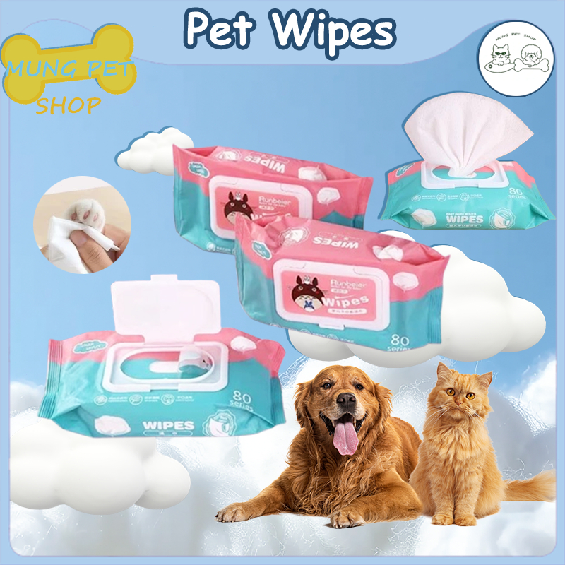 Pet Wipes Dog Wipes Cat Wipes Multi-Purpose Wipes for Dogs & Cats (80 ...