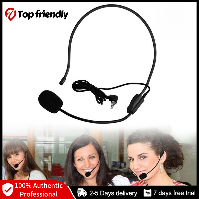 Headset Microphone 3.5mm Wired Voice Amplifier for Teachers Singing ...