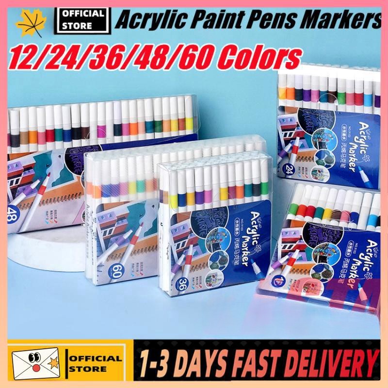 Acrylic Marker Pen Set Highlighter Markers Painting Rock Glass ...