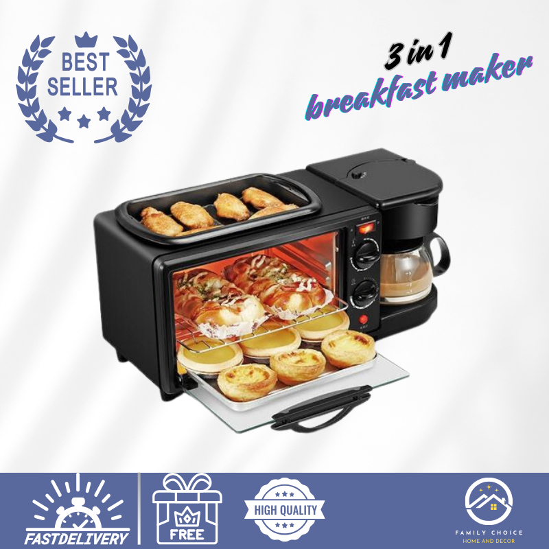 3-in-1 Electric Breakfast Machine Home Appliance with Oven Coffee Maker ...
