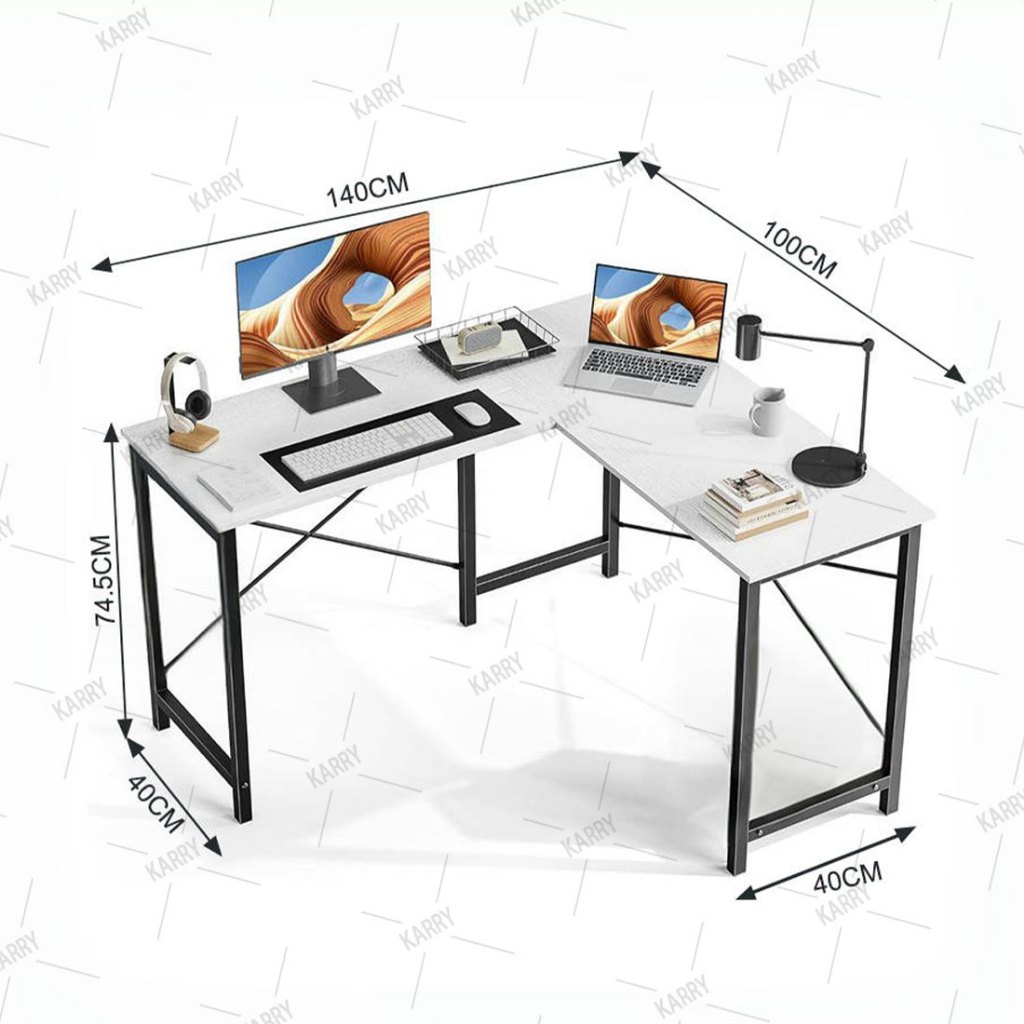 KARRY L Shape Corner Table Large Space Computer Desk Office Table Home ...