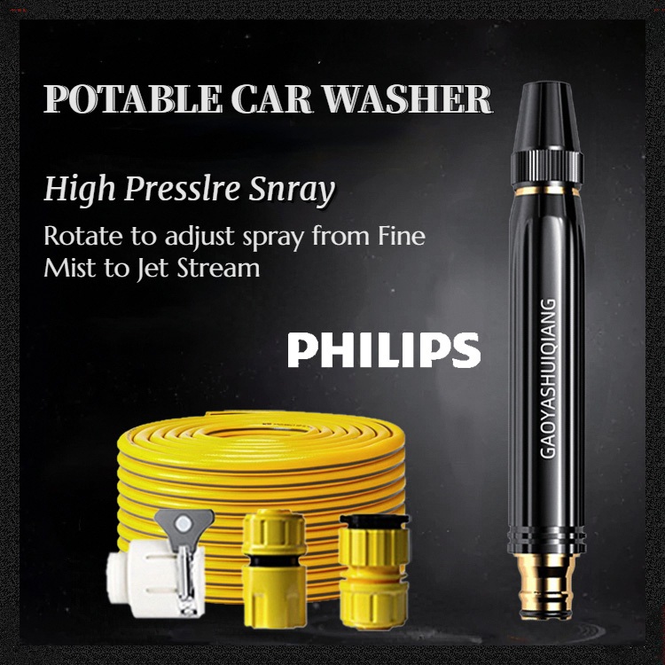 5m-10m PVC Hose Portable High-Pressure Water Gun Car Washing Spray ...
